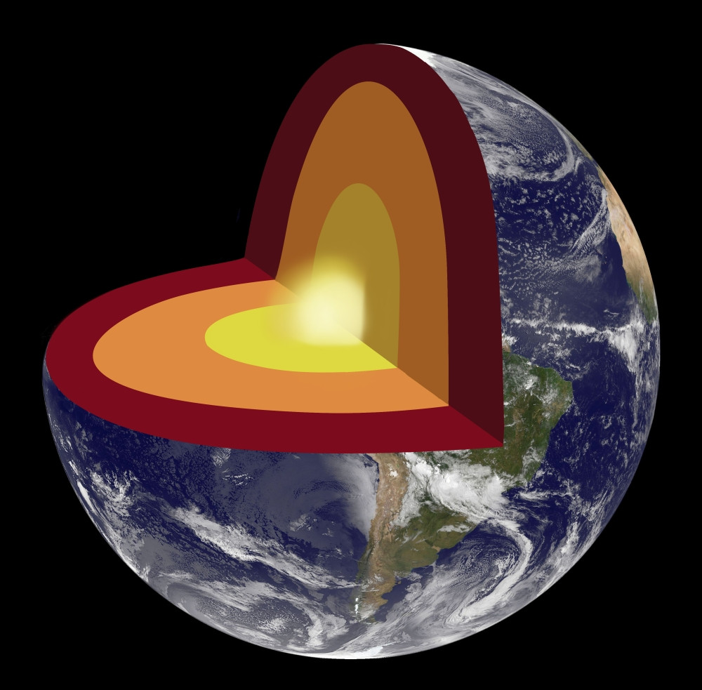 Earth's Core, Illustration Poster Print by Spencer Sutton/Science ...