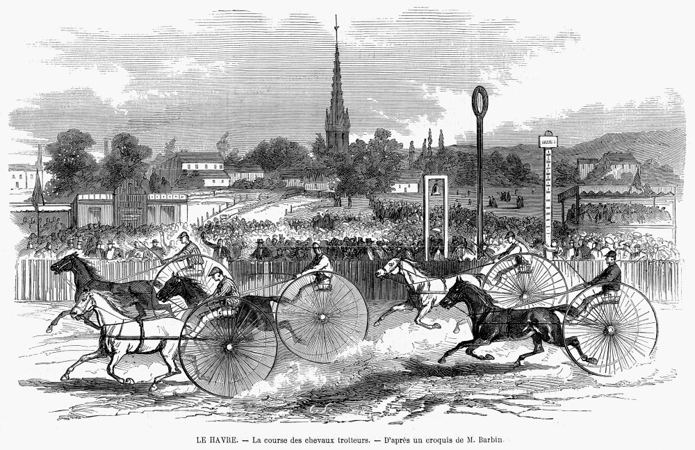 France: Horse Race, 1869. /Nhorse Race At Le Havre, France. Wood ...
