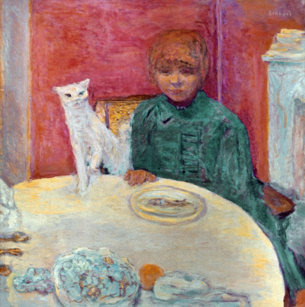 Bonnard: Woman & Cat, 1912. /Noil On Canvas By Pierre Bonnard, 1912 ...