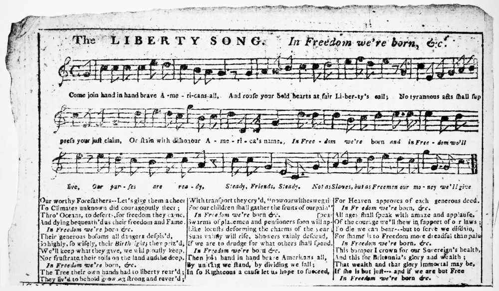 Liberty Song, 1768. /Njohn Dickinson'S 'Liberty Song,' Which Swept The ...