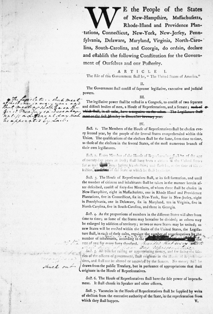 Constitution: Draft, 1787. /Ngeorge Washington'S Copy Of The First ...