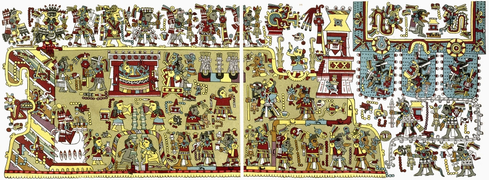 Mexico: Mixtecs. /Ncodex Drawing Of The Mixtec Culture Of Southern ...