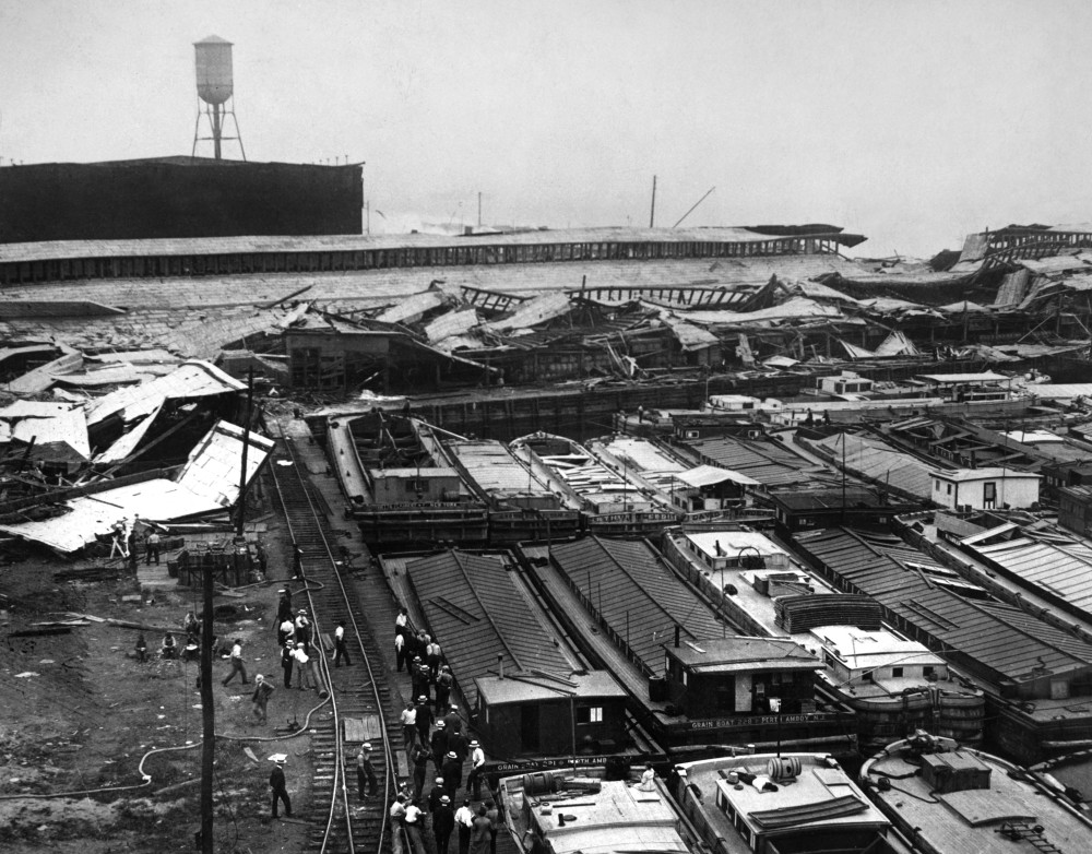 Black Tom Explosion, 1916. /Nruined Buildings On Black Tom Island In ...