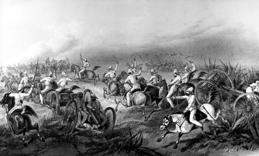 India: Sepoy Rebellion, 1857. /Nbritish Troops Charging Against Indian ...