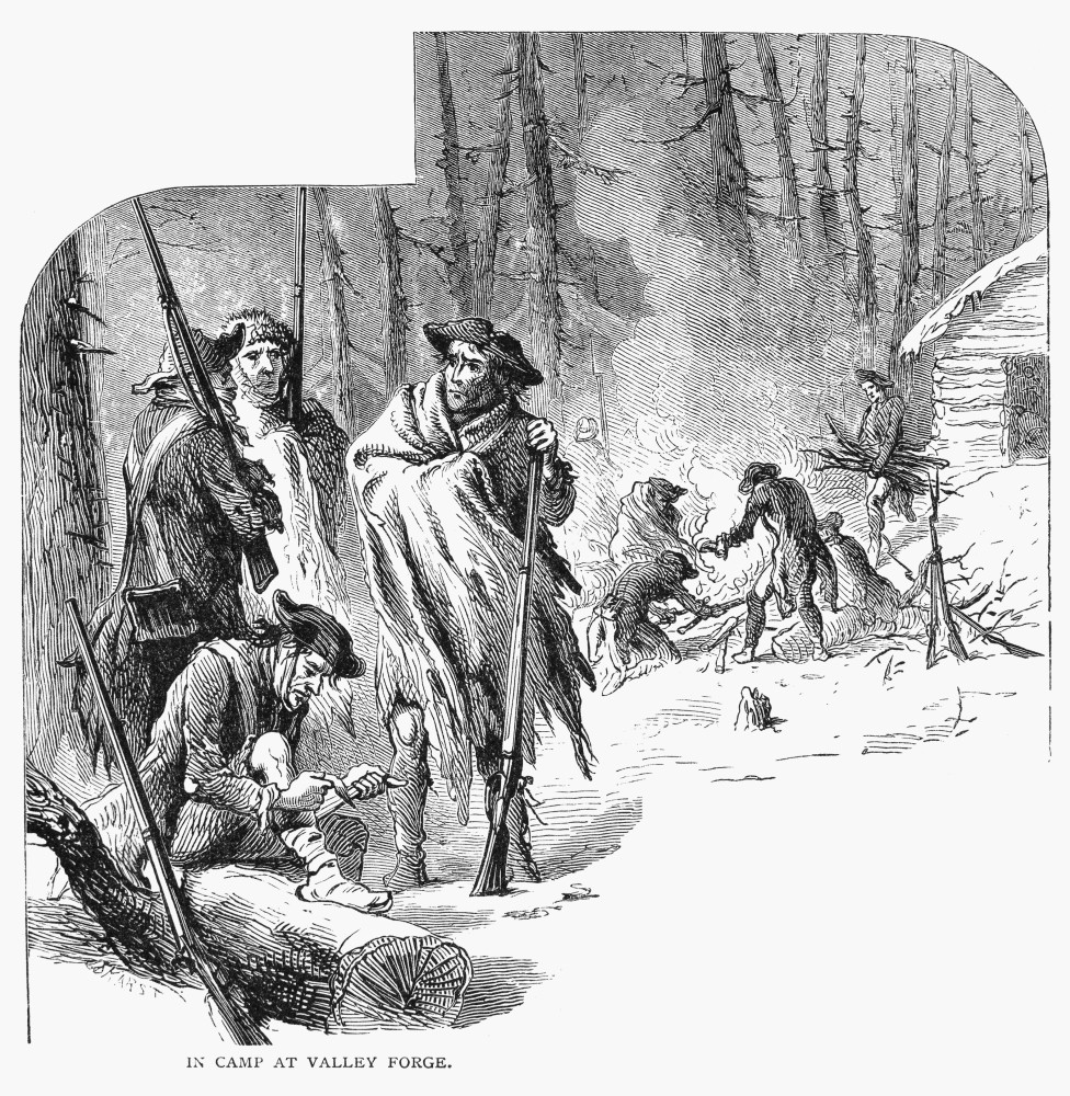 Valley Forge, 1777-78. /Ncontinental Army Soldiers Encamped At Valley ...