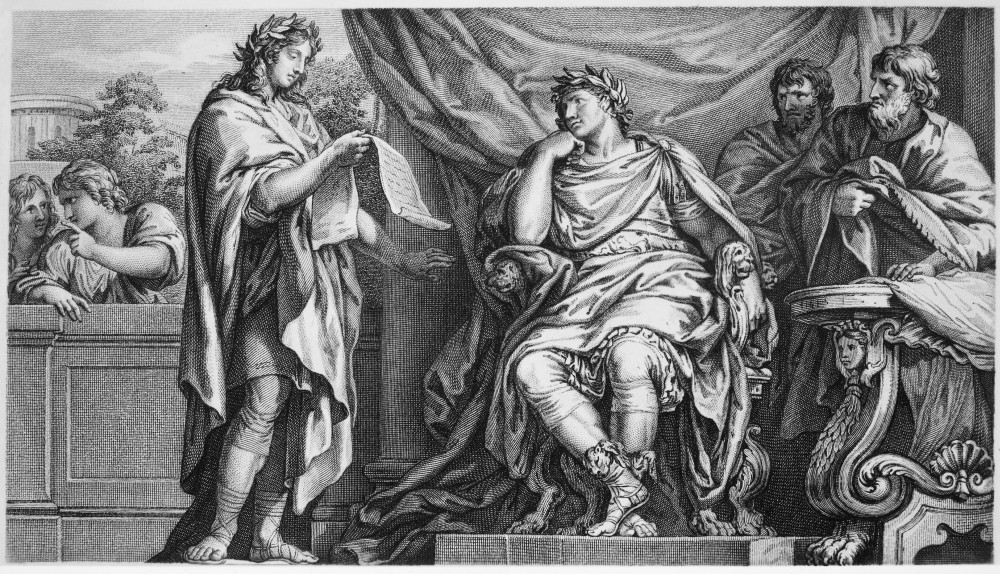 Vergil (70-19 B.C.). /Nroman Poet. Vergil Reading To His Patron ...