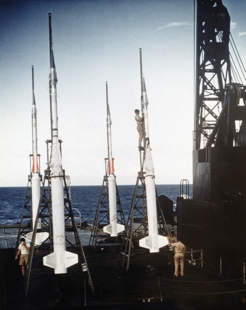 U.S. Navy: Rockets, 1958. /Nnike-Asp Rockets On The Deck Of The Uss ...