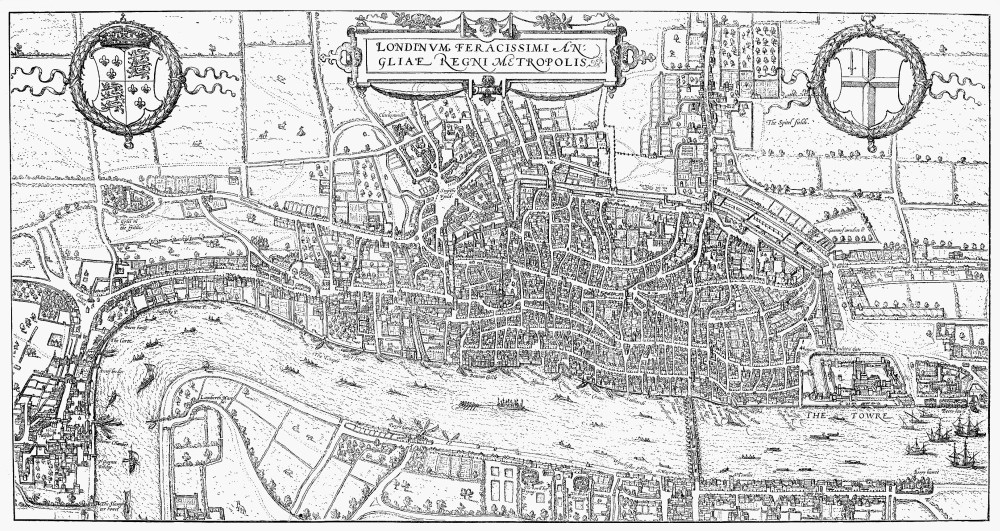 London: Map, 1575. /Nengraved Map Of London, England, 1575. Poster ...