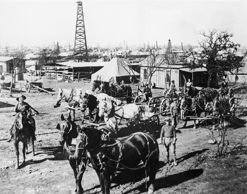 Oil: Texas, 1920. /Nthe Breckenridge, Texas, Oil Field In 1920, Four ...