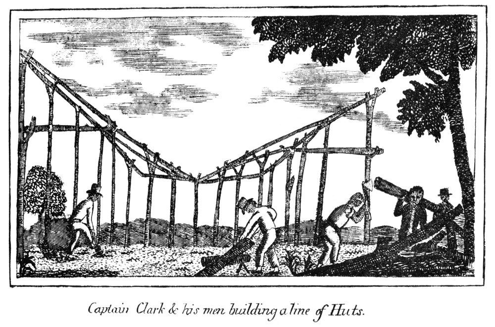 Lewis & Clark: Huts, 1800S. /Nmembers Of The Lewis & Clak Expedition ...
