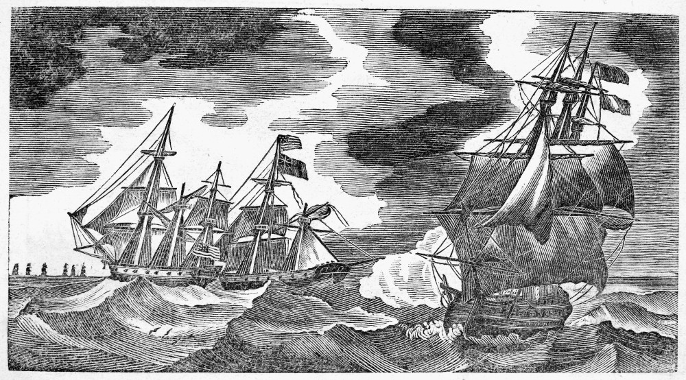 War Of 1812: Naval Battle. /Nthe Engagement Between The American Sloop ...
