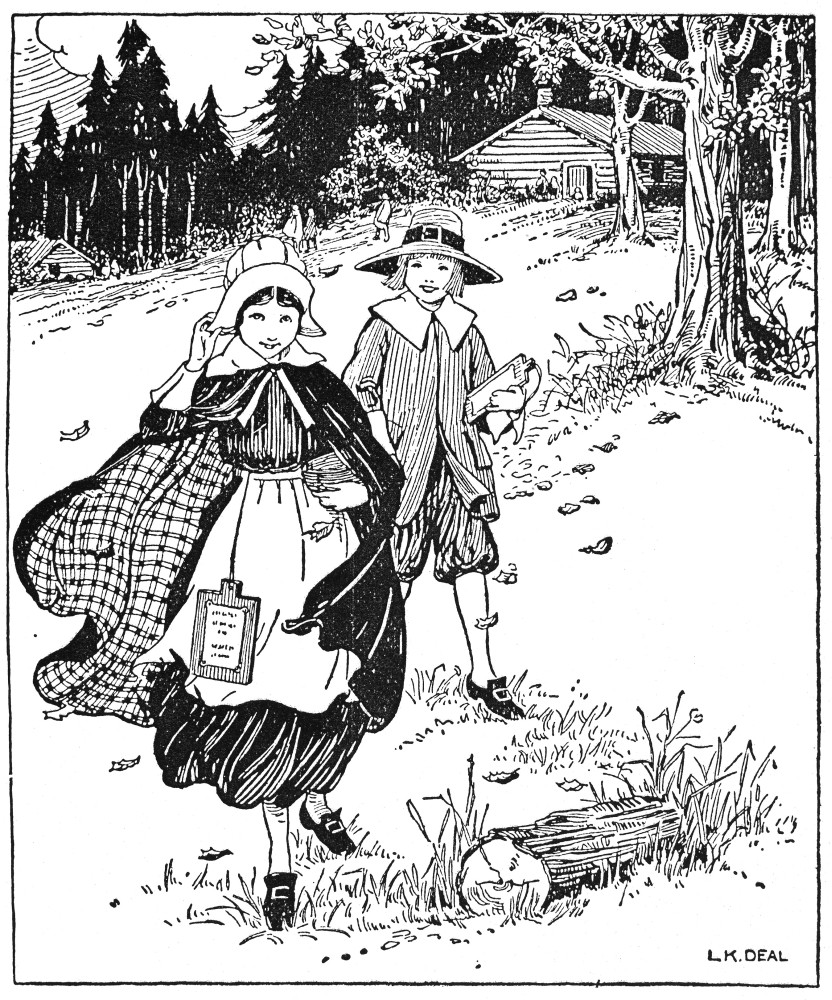 Pilgrim Schoolchildren. /Npilgrim Schoolchildren With Their Hornbooks ...