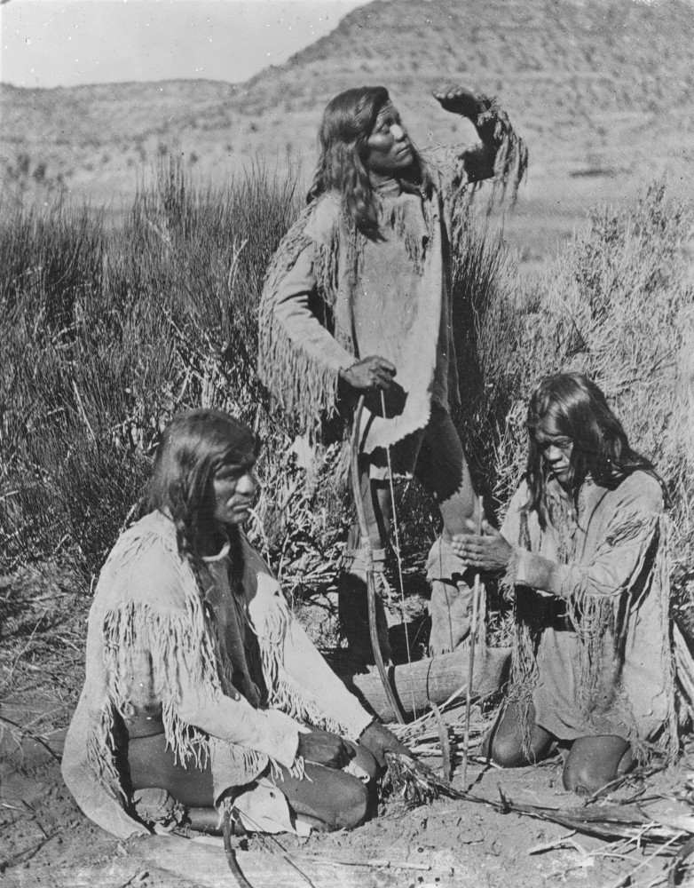 Native Americans: Fire, 1872. /Npaiute Native Americans Kindling A Fire ...