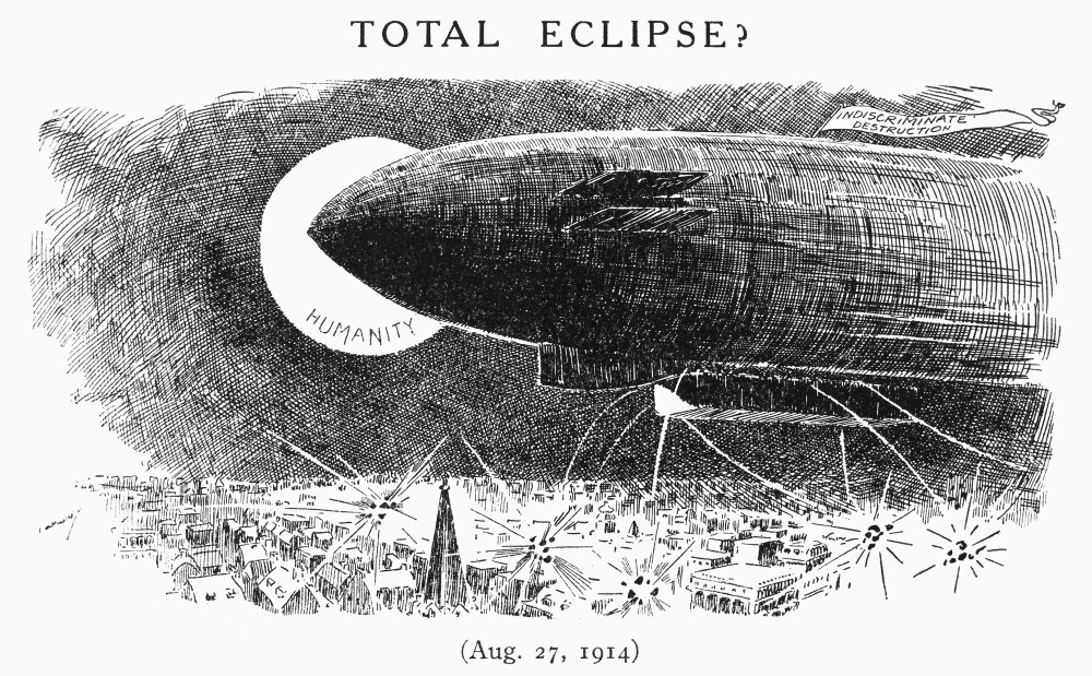 Cartoon: Airship, 1914. /N'Total Eclipse?' American Cartoon Remarking On The Potential Of The ...