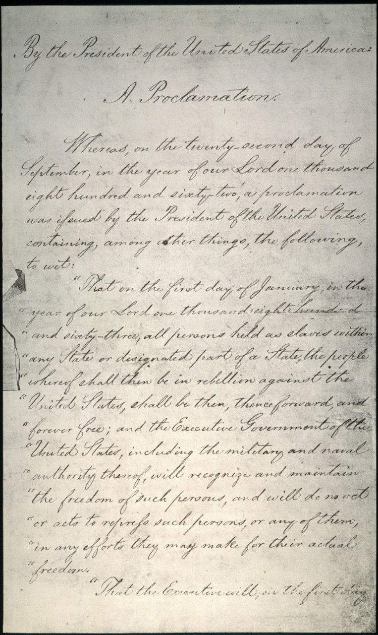 Emancipation Proclamation. /Npage One Of Abraham Lincoln'S Emancipation ...