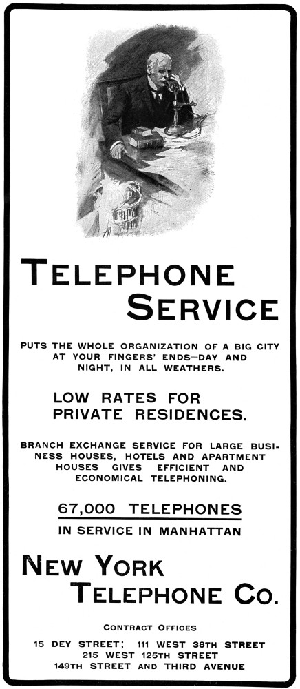 Ad: Telephone, 1901. /Namerican Magazine Advertisement For The New York ...