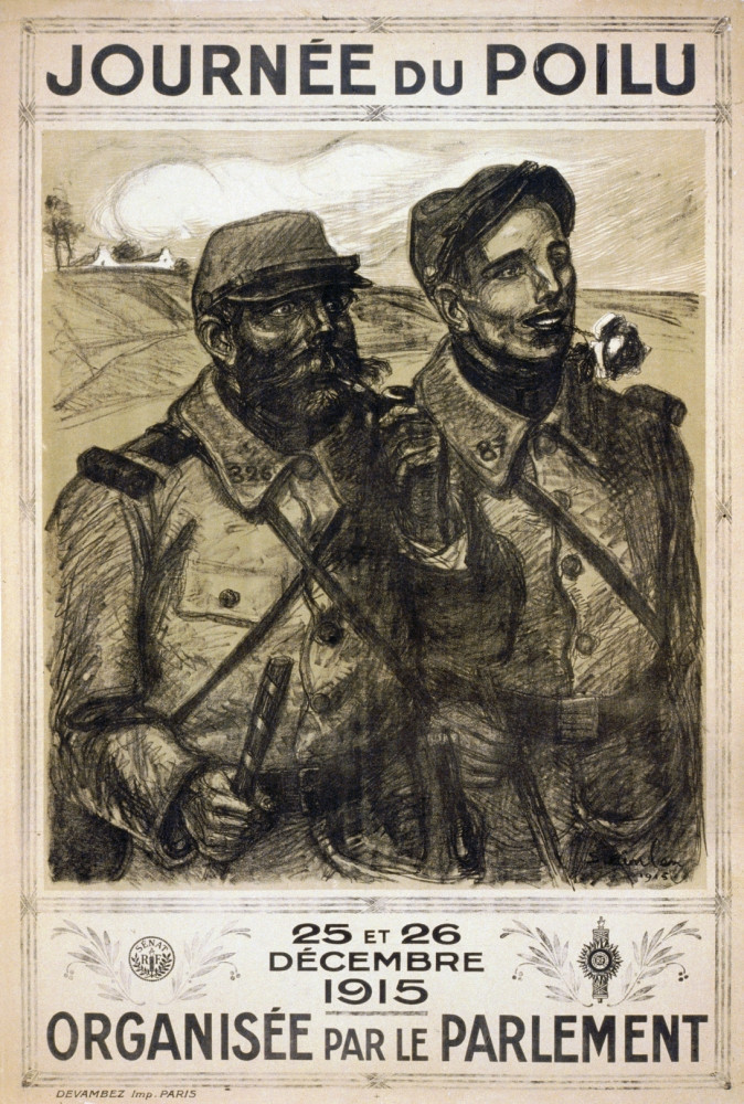 World War I: French Poster. /Ntwo French Infantrymen During World War I ...