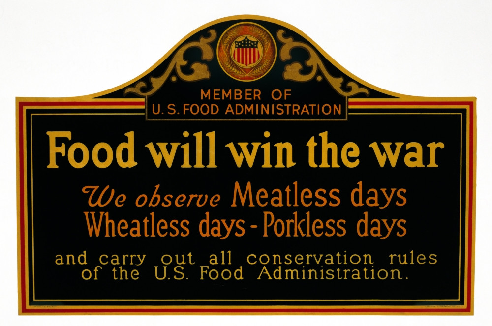 Wwi: Poster, 1917. /N'Food Will Win The War.' Sign Displayed In The ...