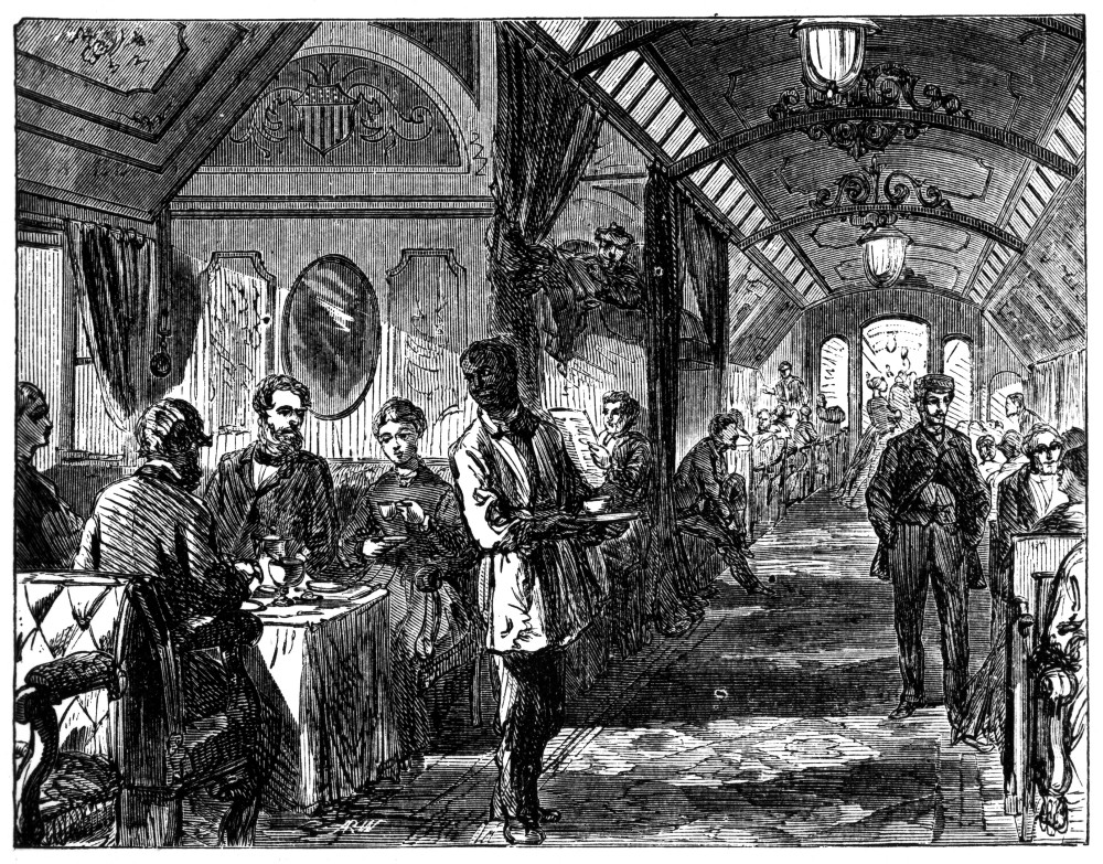 Pullman Car, 1869. /Na Dining Car On A Train Traveling To California In ...