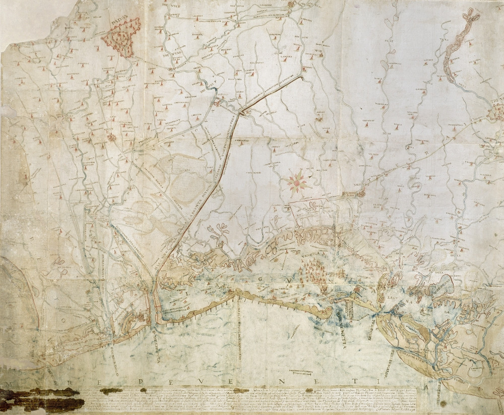 Venice: Map, 16Th Century. /Nmap Of The Rivers Flowing Into The Lagoon ...