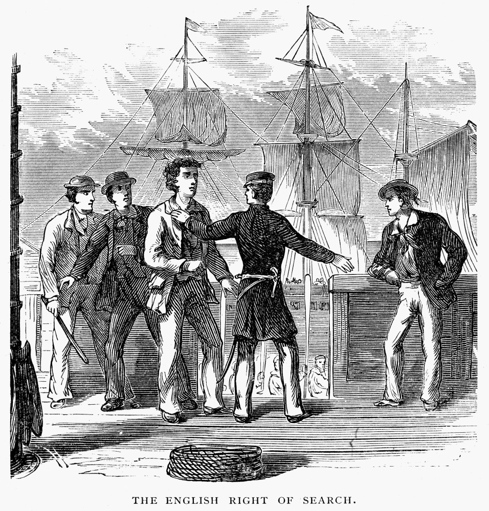 Impressment Of Seamen. /Nbritish Naval Officers Searching An American ...