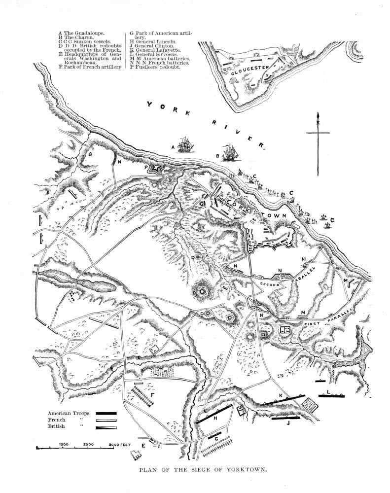 Siege Of Yorktown, 1781. /Na Plan Of The Siege Of Yorktown, Virginia ...