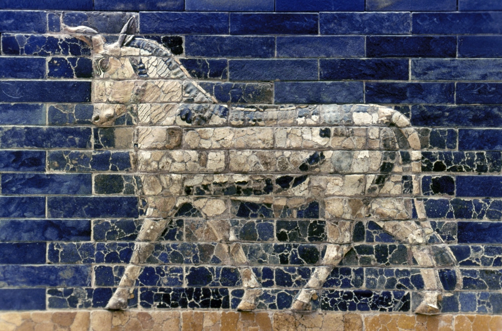 Babylon: Enamel Brick Bull. /Nglazed Enamel Brick Bull From The Ishtar ...