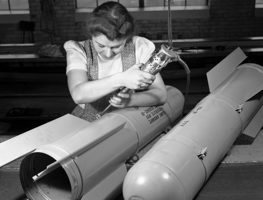 Flare Manufacture, 1942. /Nfactory Worker Stephanie Cewe, Assembling ...