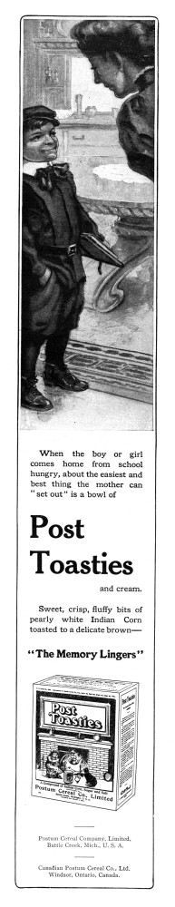 Ad: Post Toasties, 1911. /Namerican Advertisement For Post Toasties, A ...