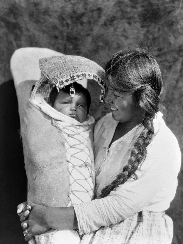 Achomawi Mother, C1923. /Nan Achomawi Mother With Her Child In A ...