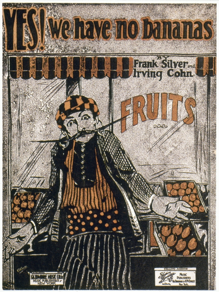 Song Sheet Cover, 1923. /Nsong Sheet Cover Of "Yes! We Have No Bananas ...