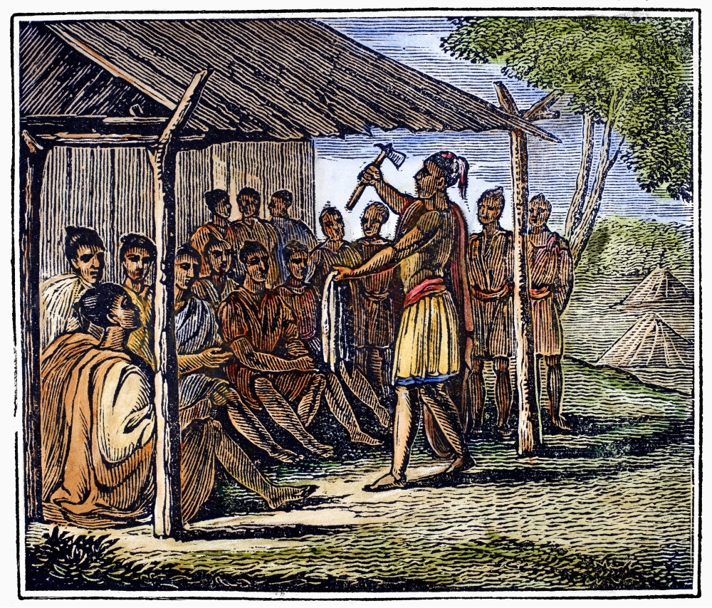 Native American Council, C1835. /Nwood Engraving, American, C1835 ...