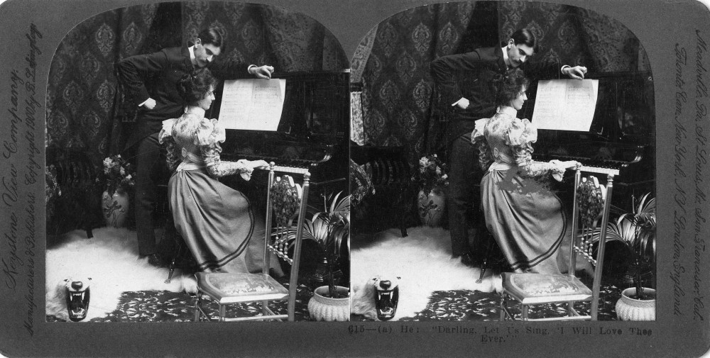 Young Couple, 1900. /N'He: Darling, Let Us Sing,'I Will Love Thee Ever ...