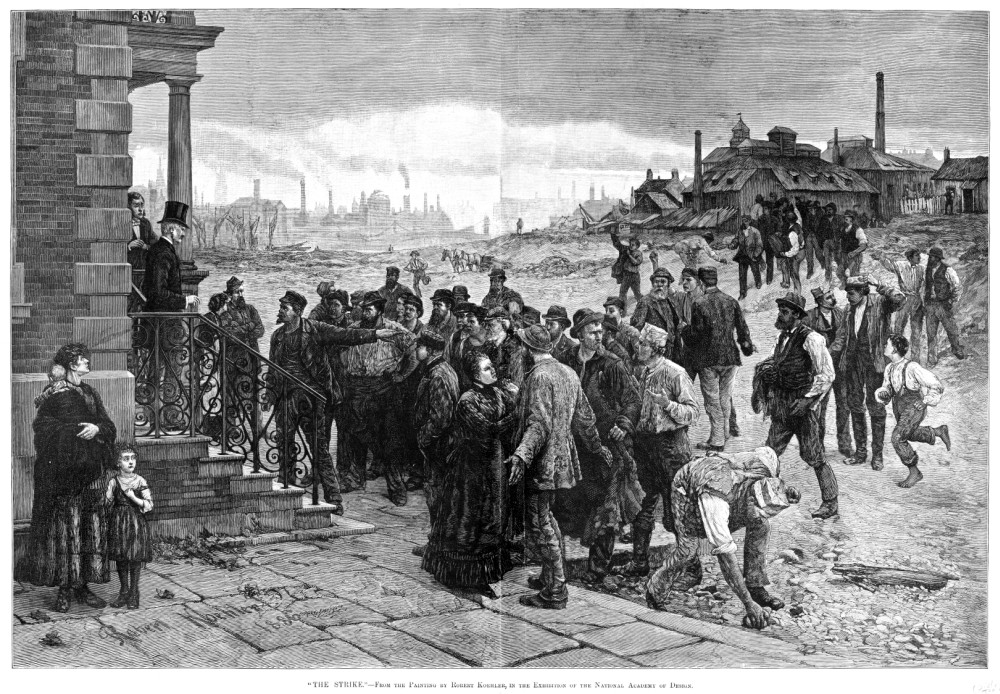 Koelher: Strike, 1886. /N'The Strike.' Line Engraving, 1886, After The ...