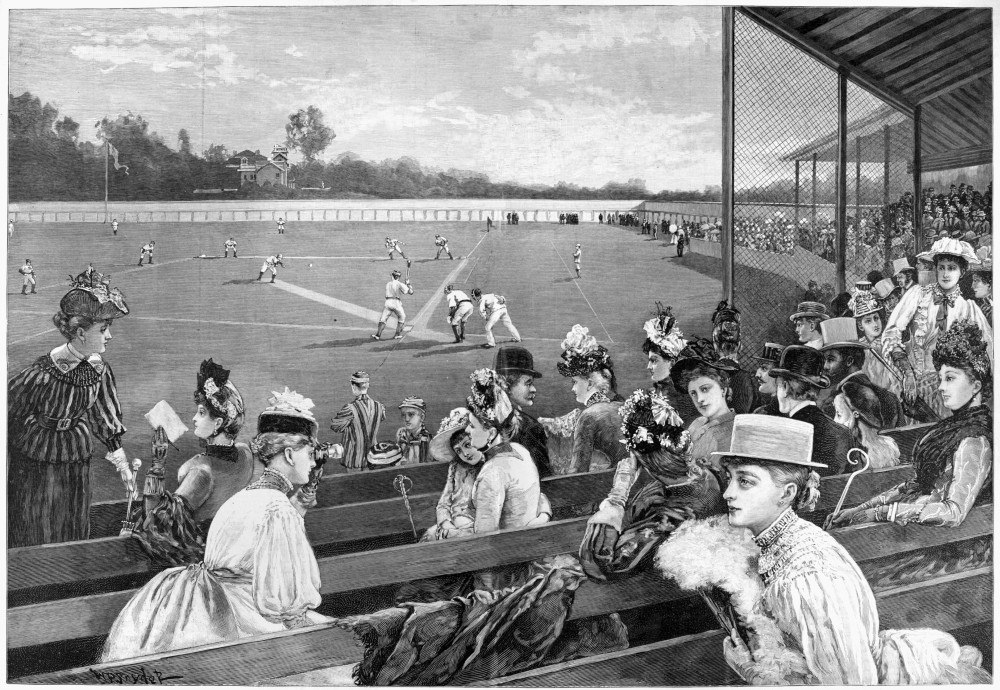 Baseball Game, 1889. /N'A Collegiate Game Of Base-Ball.' Spectators At ...