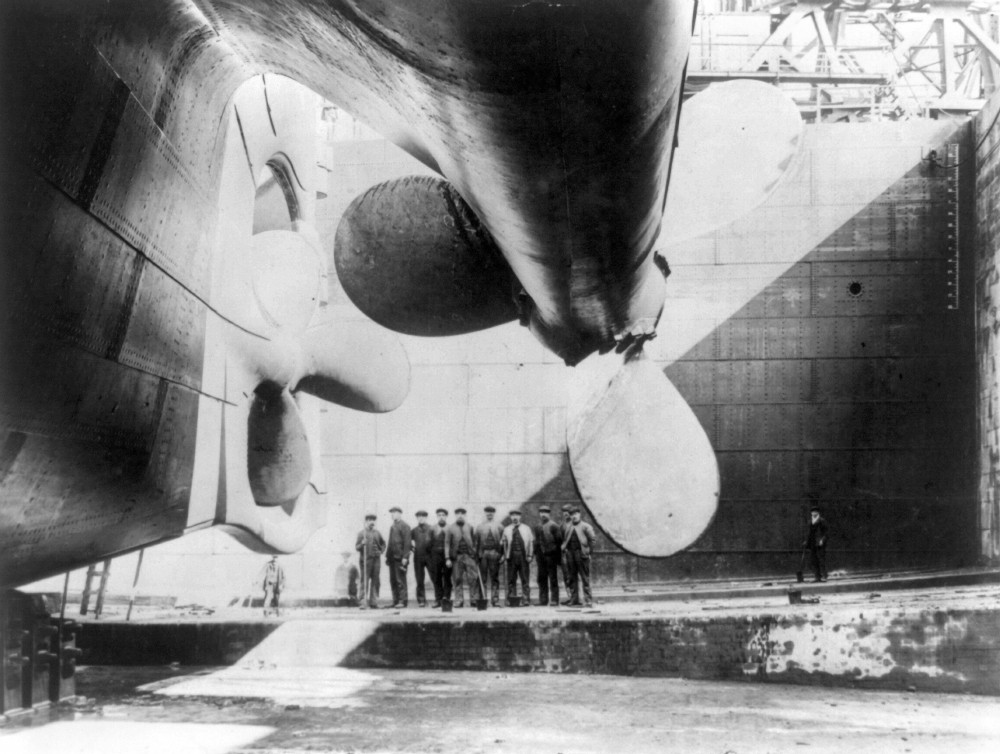 Titanic: Launch, 1911. /Nthe Rms 'Titanic' In Drydock About To Be ...