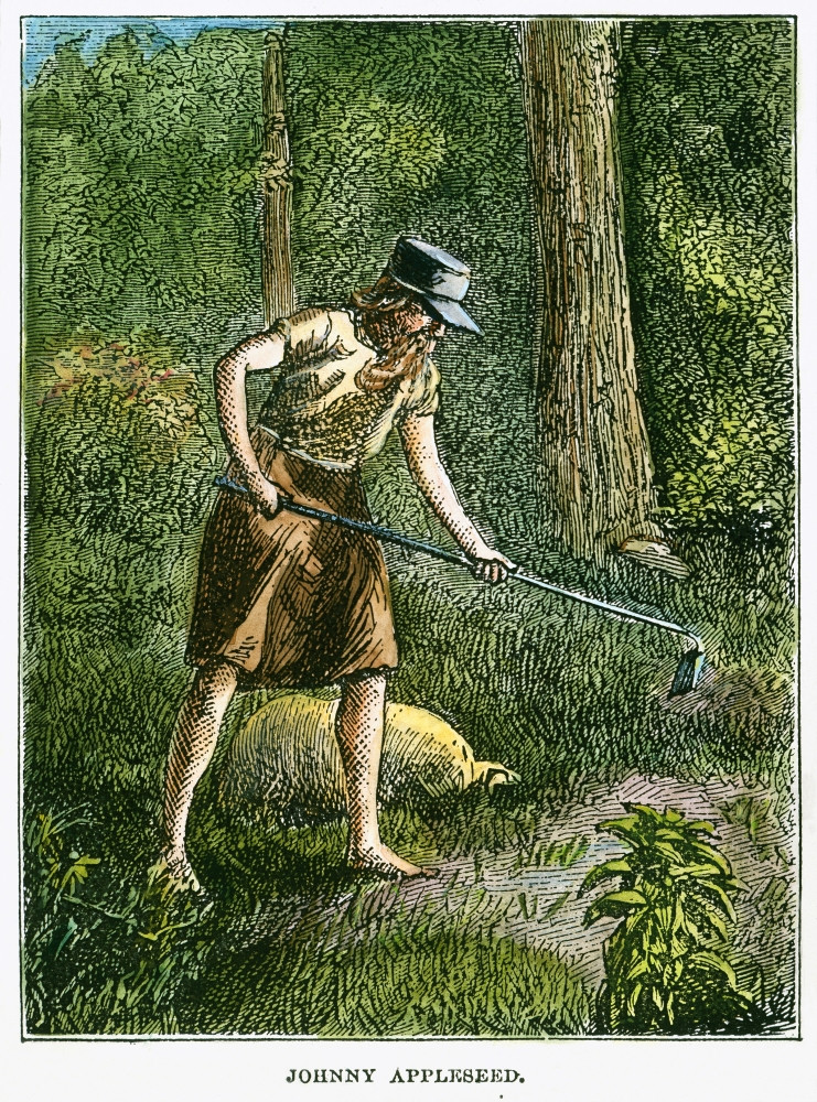 John Chapman (1775-1845), /Nknown As 'Johnny Appleseed.' Colorized ...