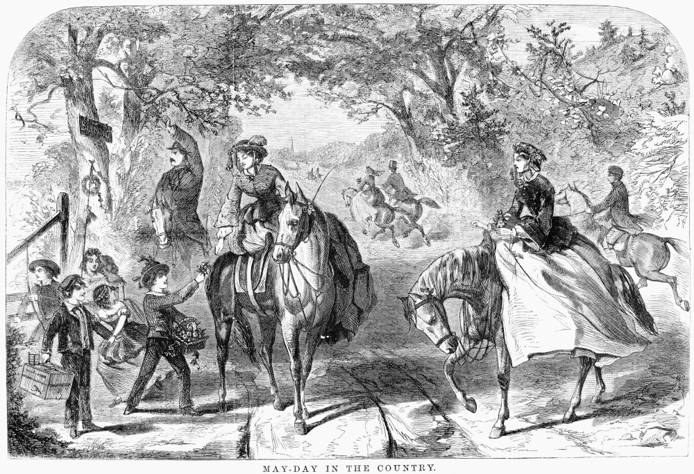 May Day, 1859. /N'May-Day In The Country.' Wood Engraving, American ...