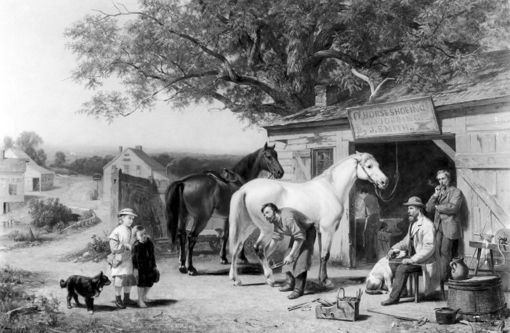 Blacksmith, 1870./Noil On Canvas By John Henry Dolph (1835-1903 ...