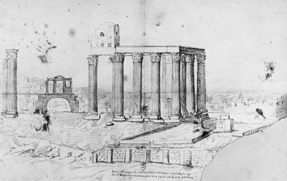 Athens: Hadrian'S Arch. /Nthe Top Of Hadrian'S Arch, Left, Seen From ...