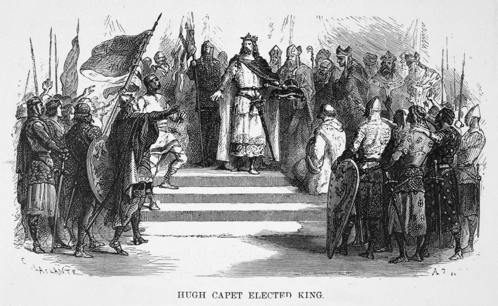 Hugh Capet (C938-996). /Nking Of France, 987-996. Wood Engraving, 19Th ...