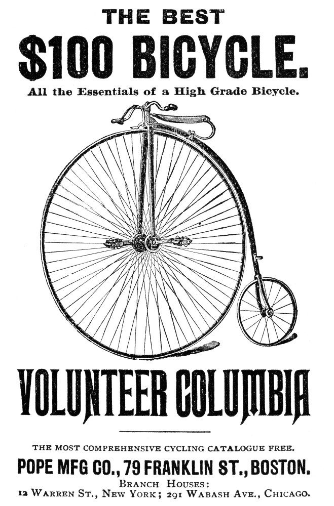 Bicycle Advertisement, 1888. /Namerican Newspaper Advertisement, 1888 ...