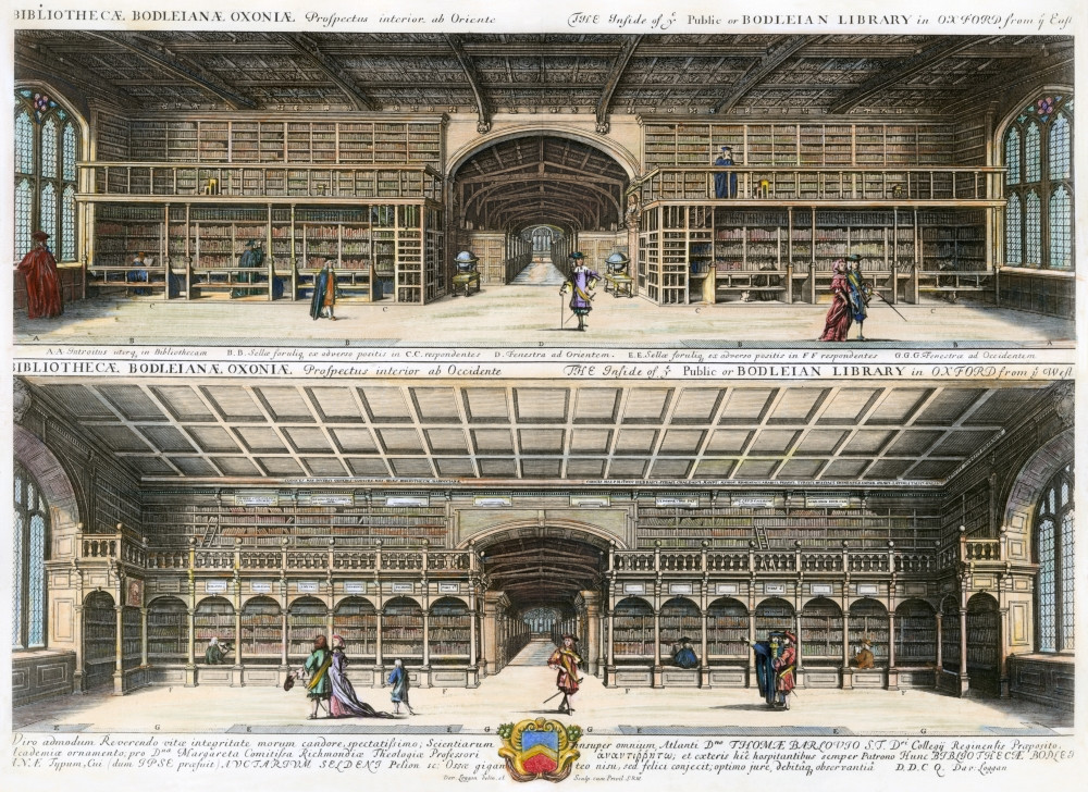 Oxford: Bodleian Library. /Ninterior Of The Bodleian Library At Oxford ...