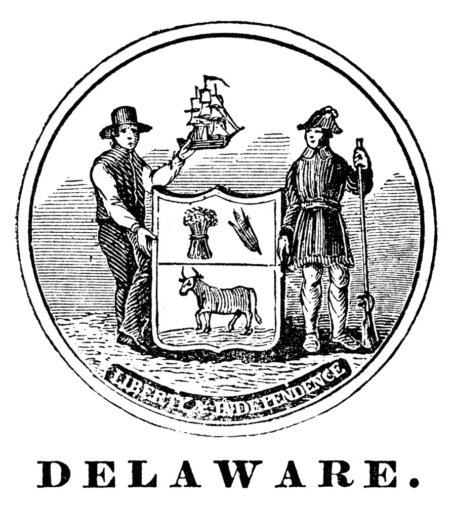 Delaware State Seal. /Nthe Seal Of Delaware, One Of The Original ...