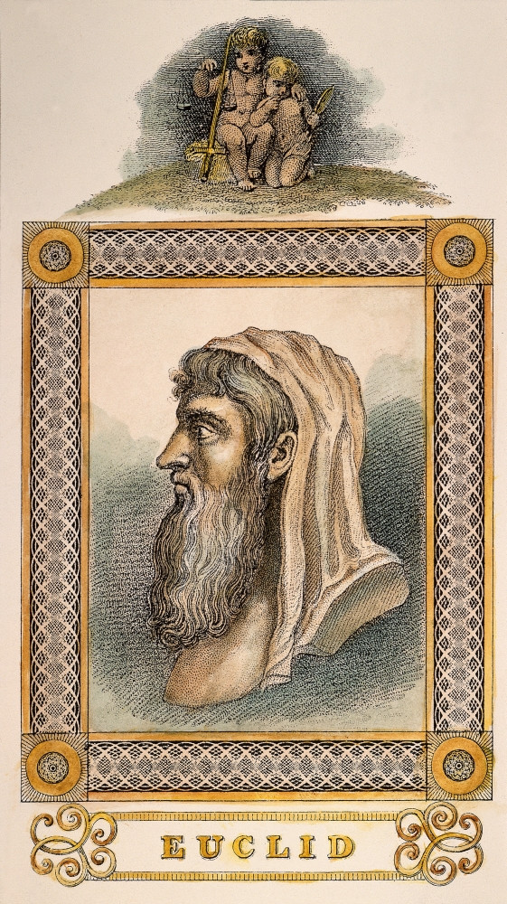 Euclid (Fl. 300 B.C.). /Ngreek Geometer. Stipple Engraving, C1800 ...