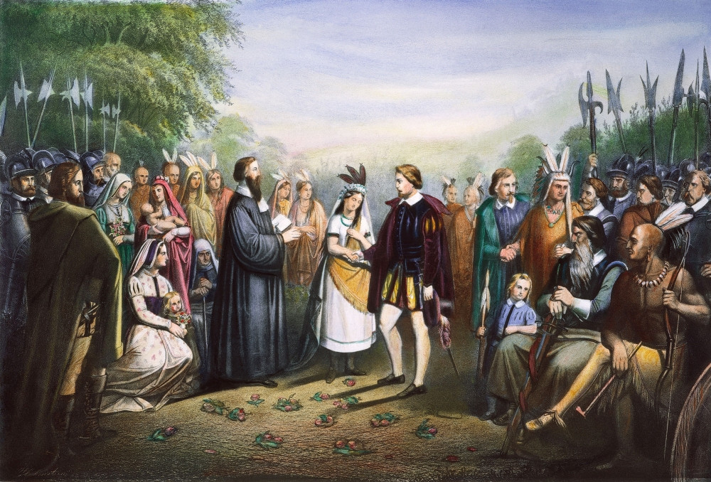 Pocahontas & John Rolfe. /Nthe Marriage Of Pocahontas And John Rolfe At ...