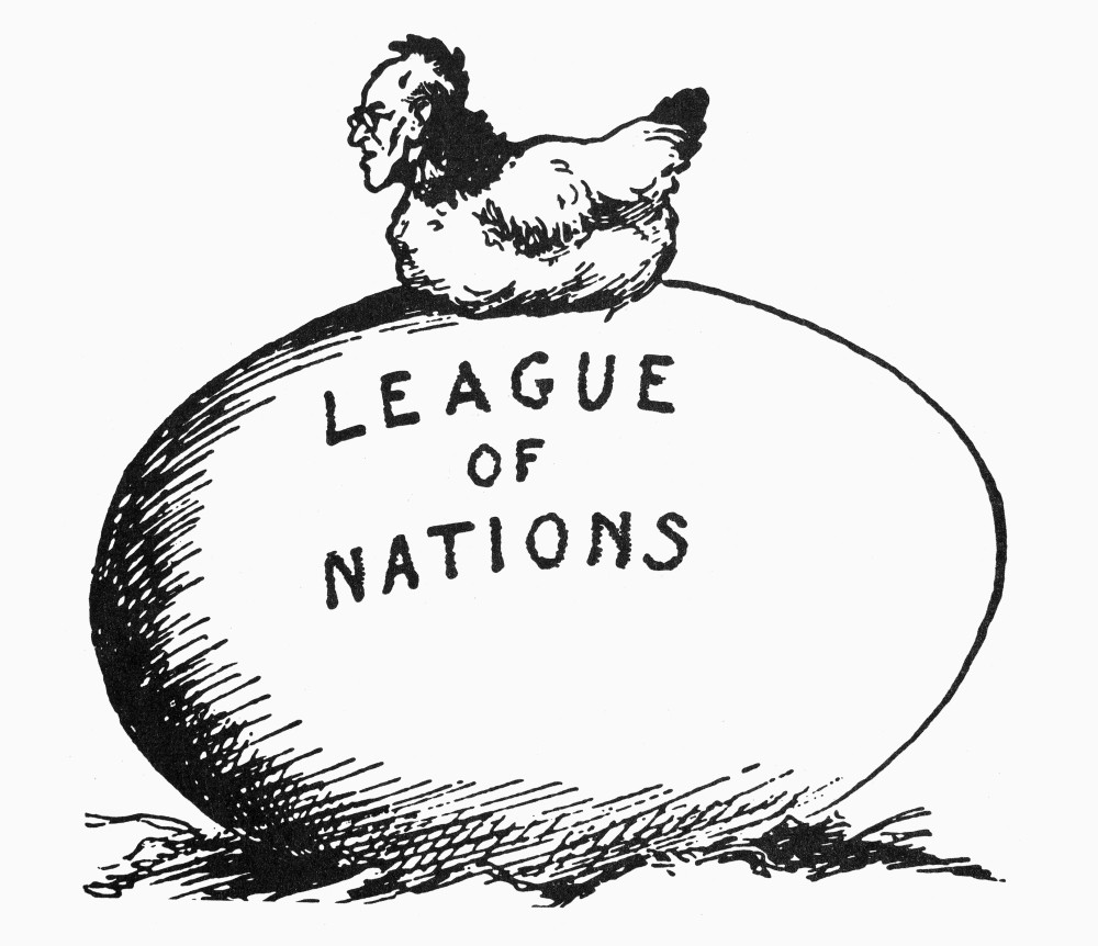 Wilson: League Of Nations. /Namerican Cartoon, C1919, Illustrating ...