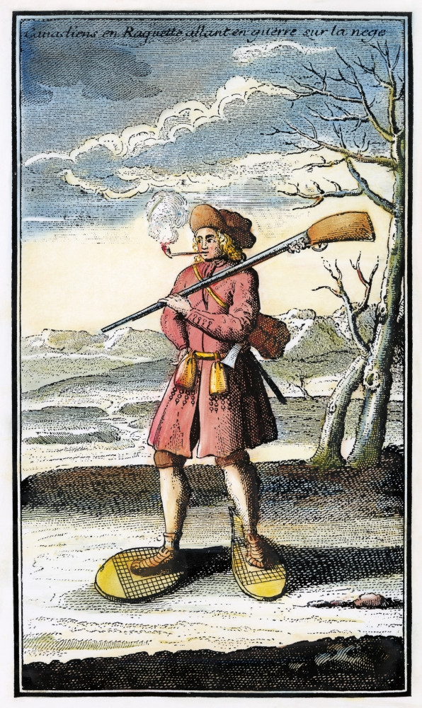 Voyageur, 1722. /Na French-Canadian Voyageur On Snowshoes. French ...