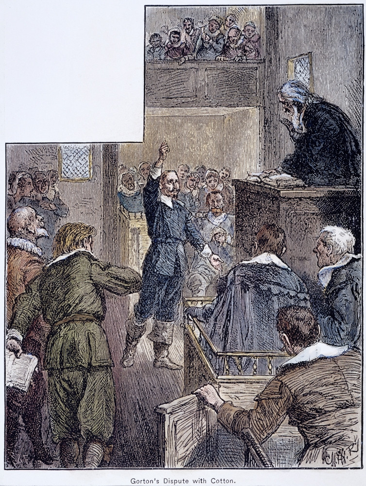 Samuel Gorton (1592-1677). /Nenglish Religious Leader. Gorton Disputing ...