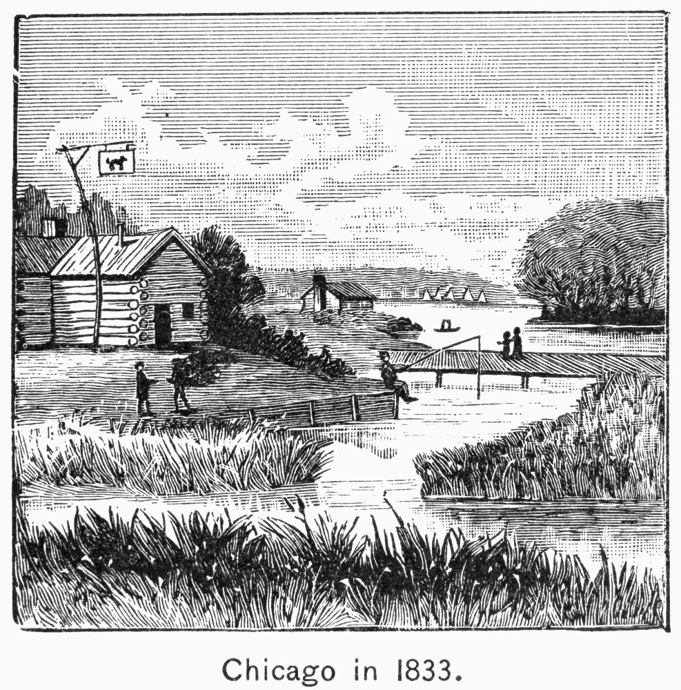 Chicago, 1833. /Nthe Site Of Chicago, Illinois, As It Appeared In 1833 ...